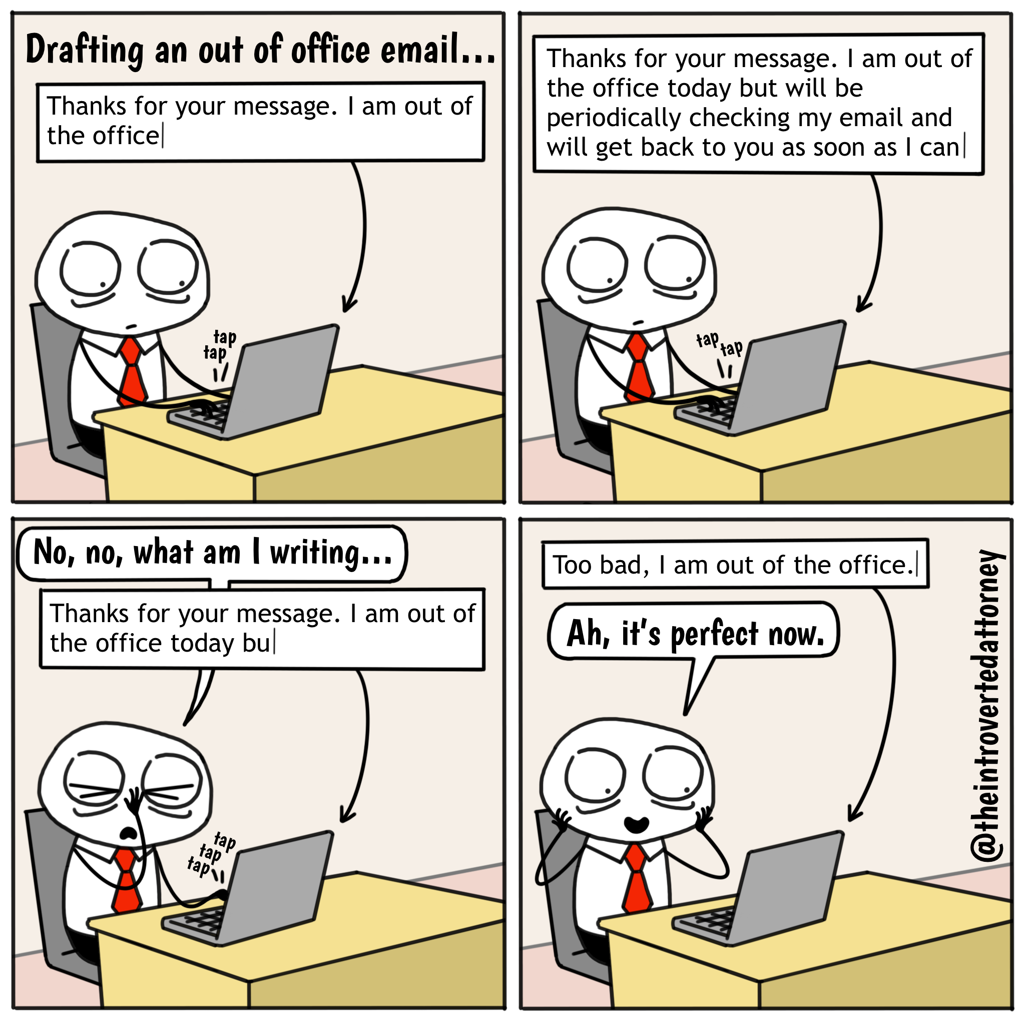 OOO Draft | Lawyer Humor | Introverted Attorney Comic – The Introverted ...